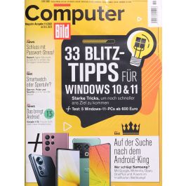 Computer Bild Magazin 11/2022 "33 Blitz-Tipps für Windows 10 & 11"